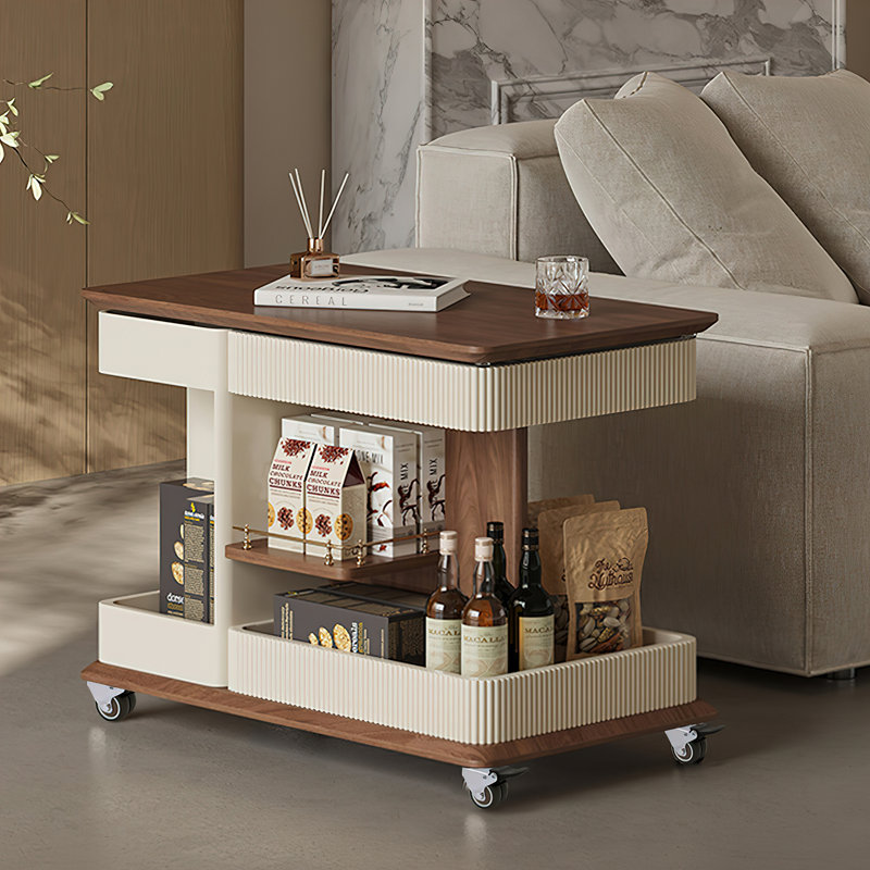 Brayden Studio® Donnamae Adjustable Height Multi-Function Walnut Coffee Table with Casters | Wayfair